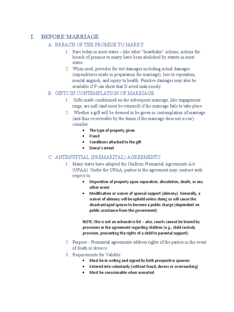 Family Law Outline | PDF | Alimony | Annulment