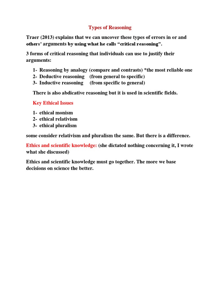 Types of Reasoning PDF | PDF
