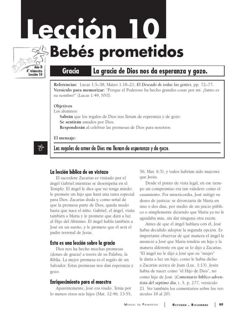 Bebés Prometidos: Lección 10 | PDF | María, madre de Jesús | Navidad