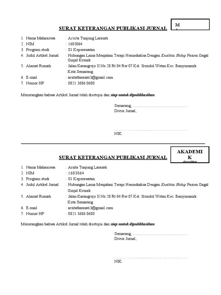 Publikasi Jurnal Keperawatan | PDF