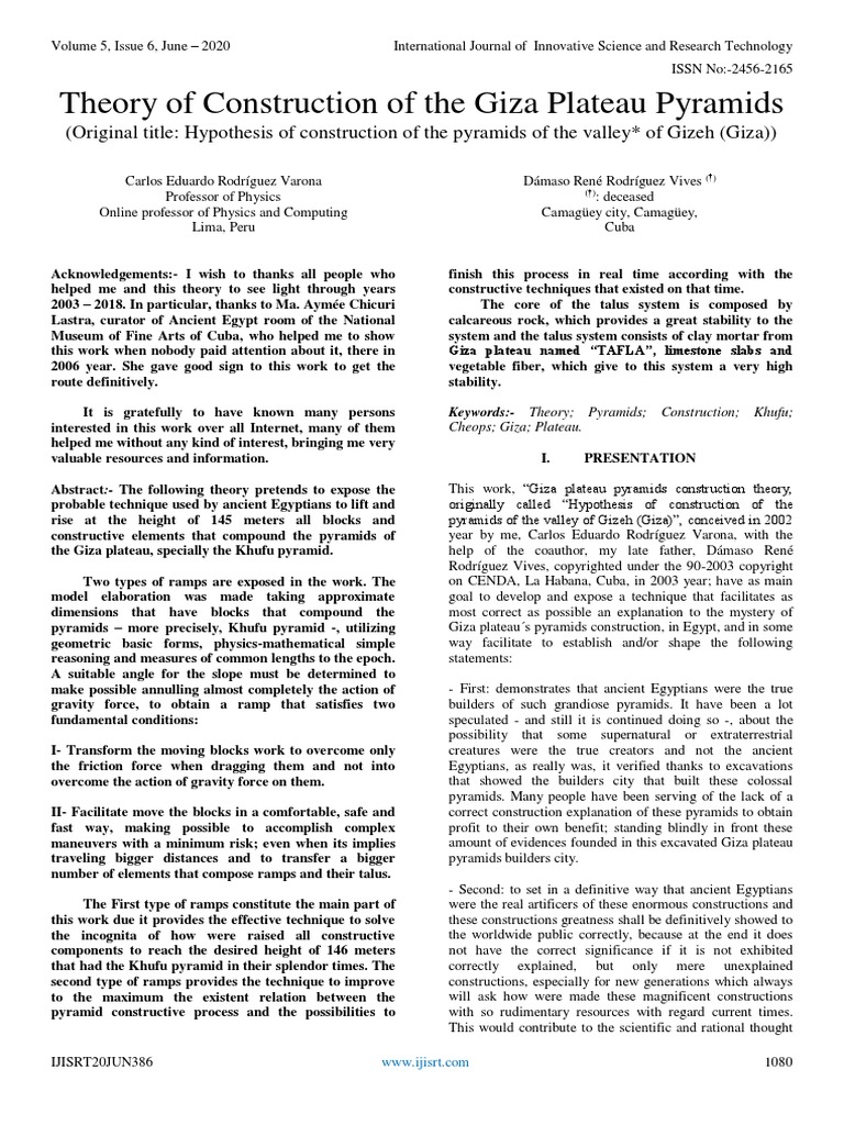 Theory of Construction of The Giza Plateau Pyramids (Original Title ...