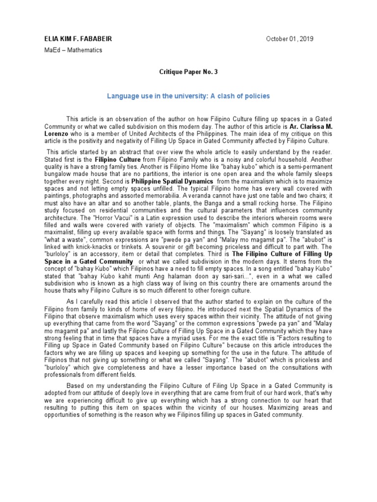 Language clash in university policies | PDF | Space