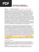 Certificate of Assumed Name Template | PDF | Notary Public | Trust Law