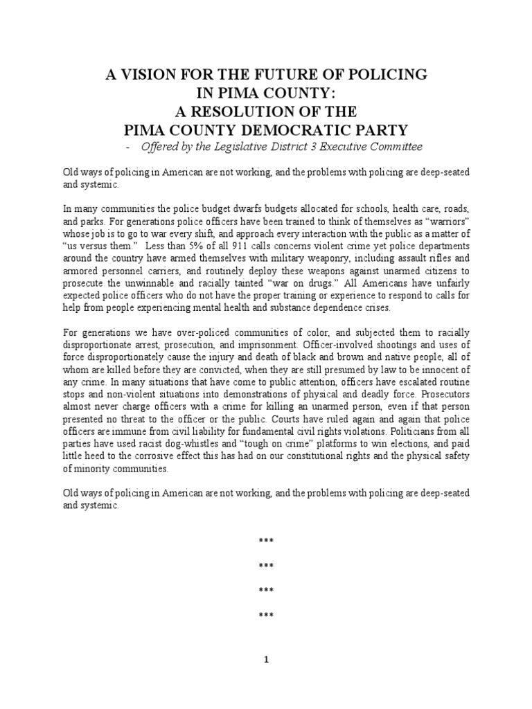 PCDP Policing Resolution | PDF | Police Officer | Police