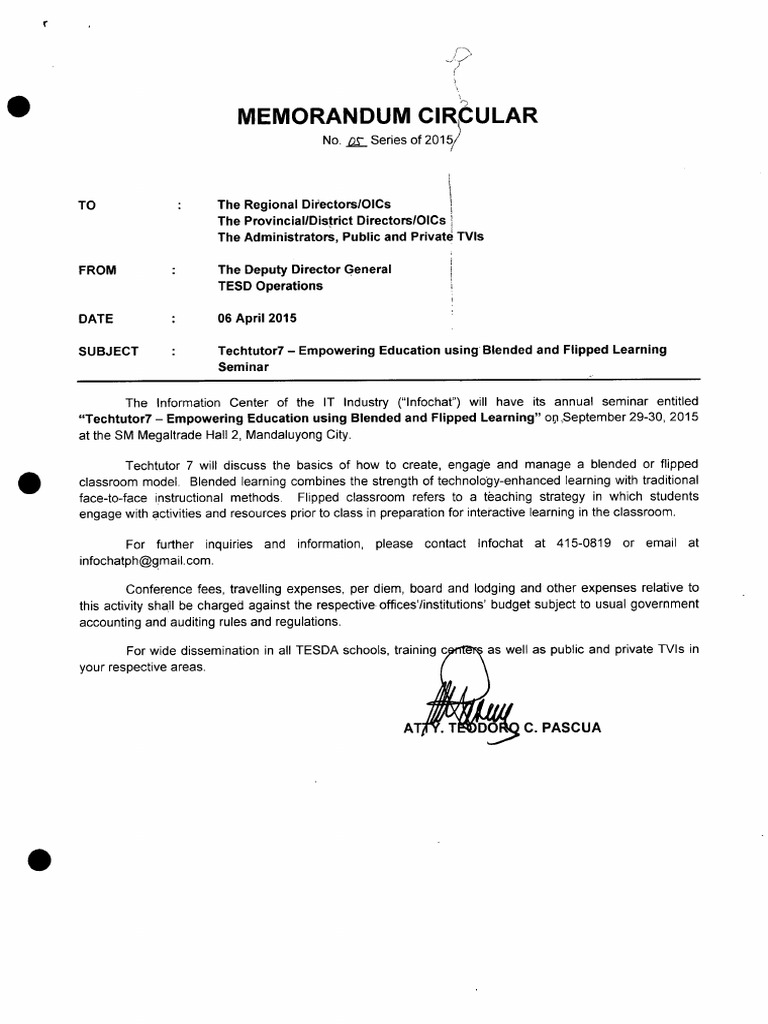Memorandum Circular 005-2015 | PDF | Educational Technology | Cognition