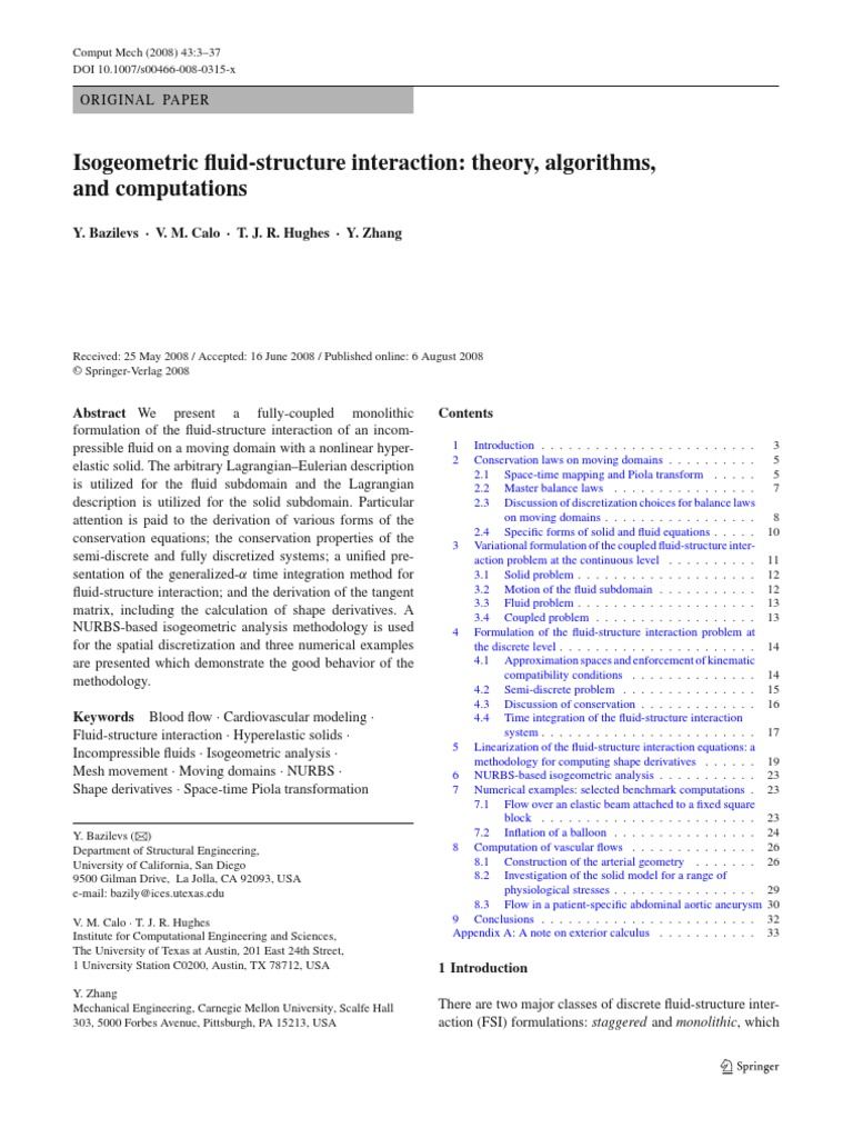 Isogeometric Fluid-Structure Interaction: Theory, Algorithms, and ...