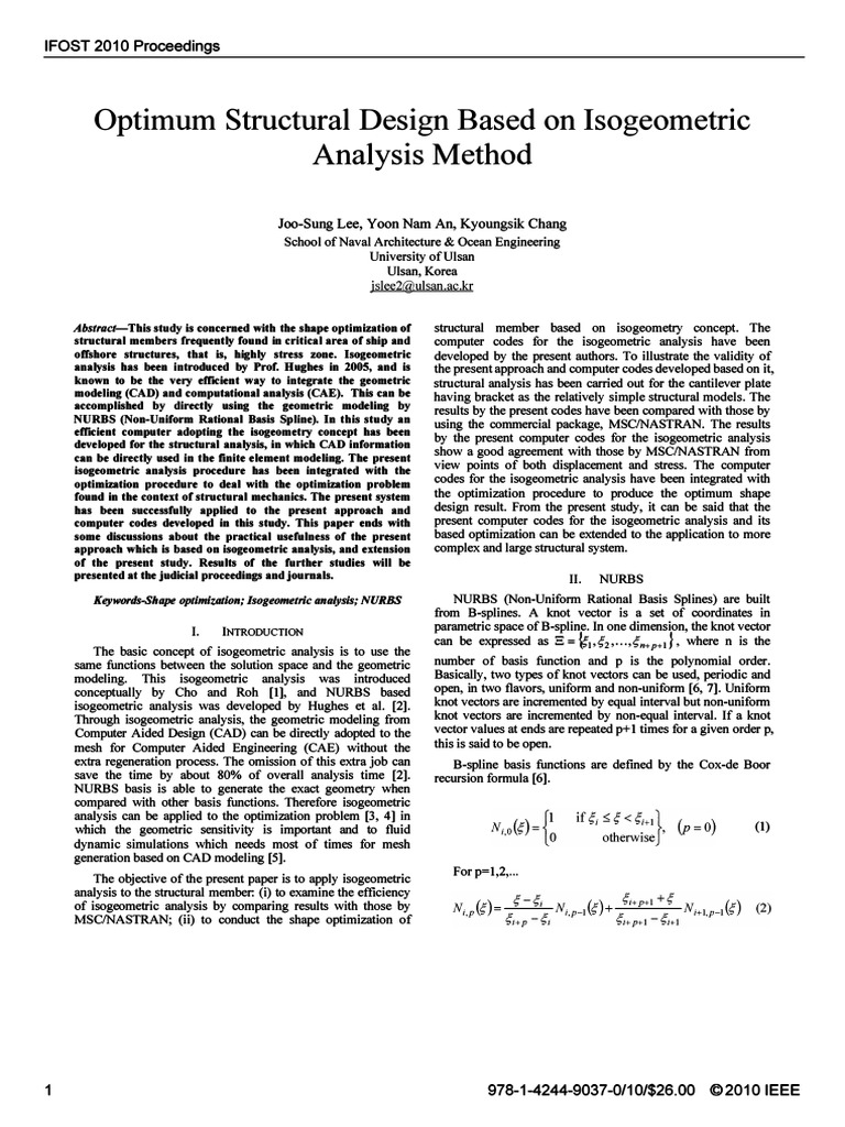 Optimum Structural Design Based On Isogeometric Analysis Method | PDF ...