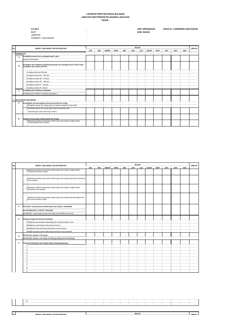Buku Log Book Bulanan Fisioterapi | PDF