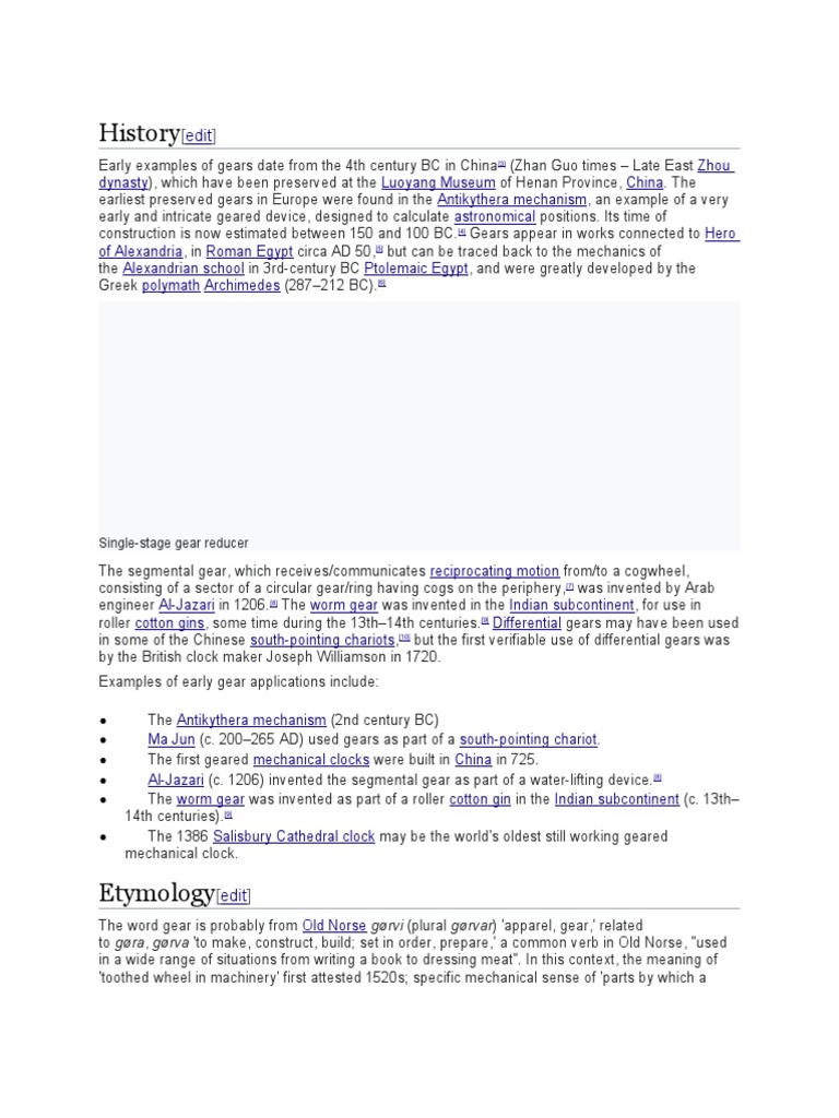 Gear History | PDF | Gear | Machines