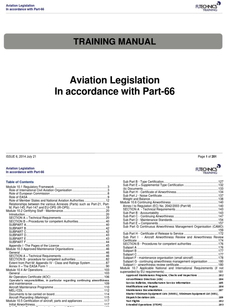 Aviation Legislation Training Manual Issue 6 Issue Date 2014 July 21 ...