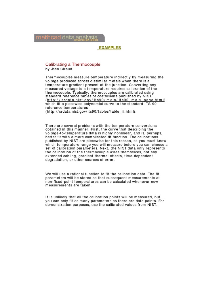 Linear and Nolinear Fitting Through Mathcad | Download Free PDF ...