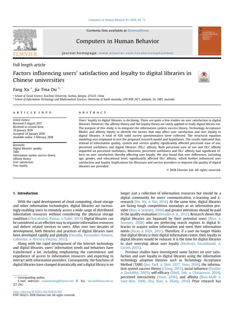 Factors Influencing Users Satisfaction And Loyalty To Digital