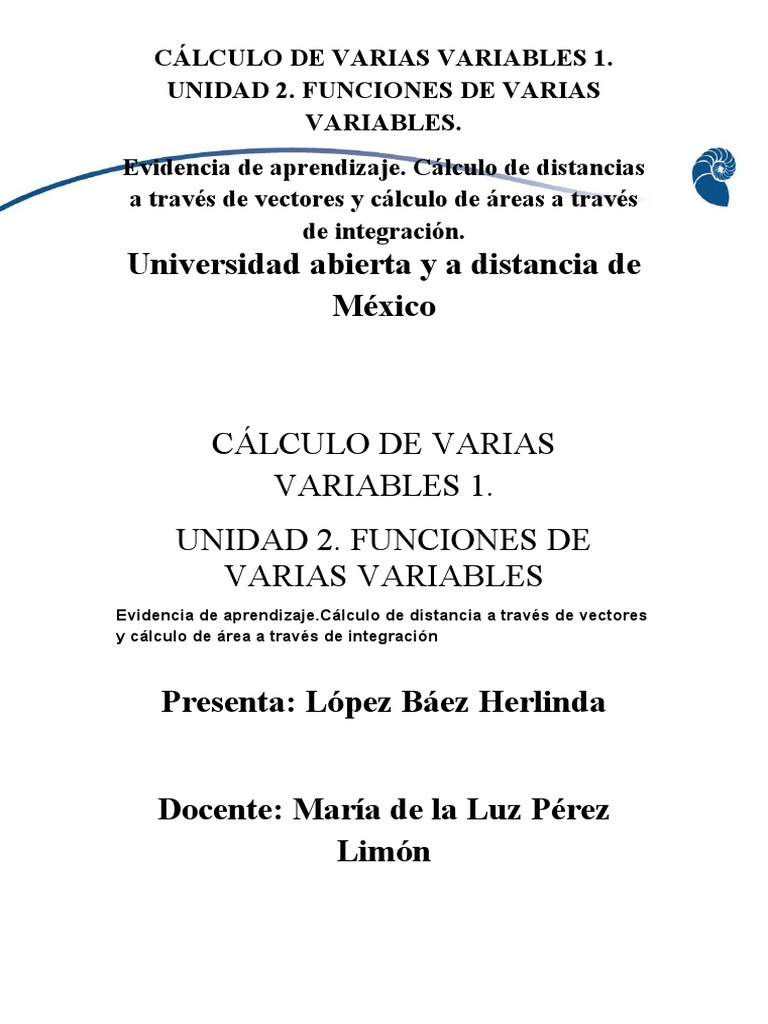 MCVV1 U2 Ea Helb | PDF | Integral | Cálculo