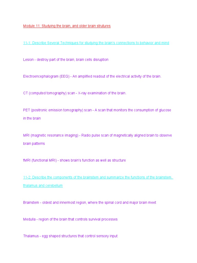 Unit 3 Part Two Outline | PDF | Limbic System | Brain