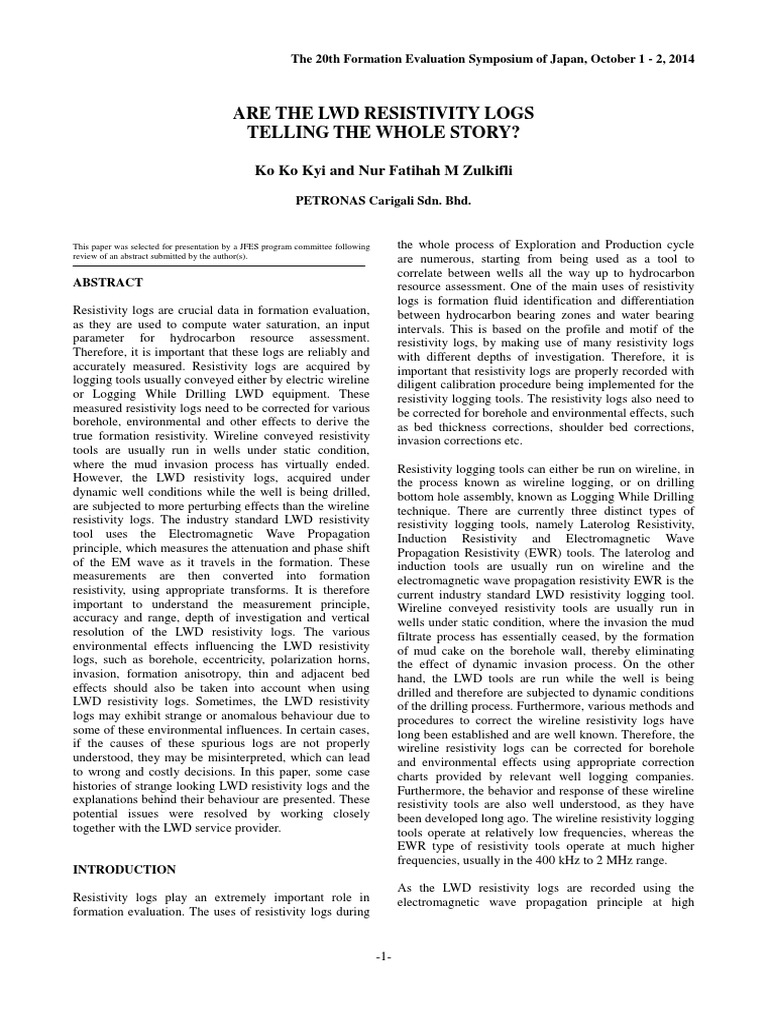 LWD Resistivity Logs: Accuracy Challenges | PDF | Applied And ...
