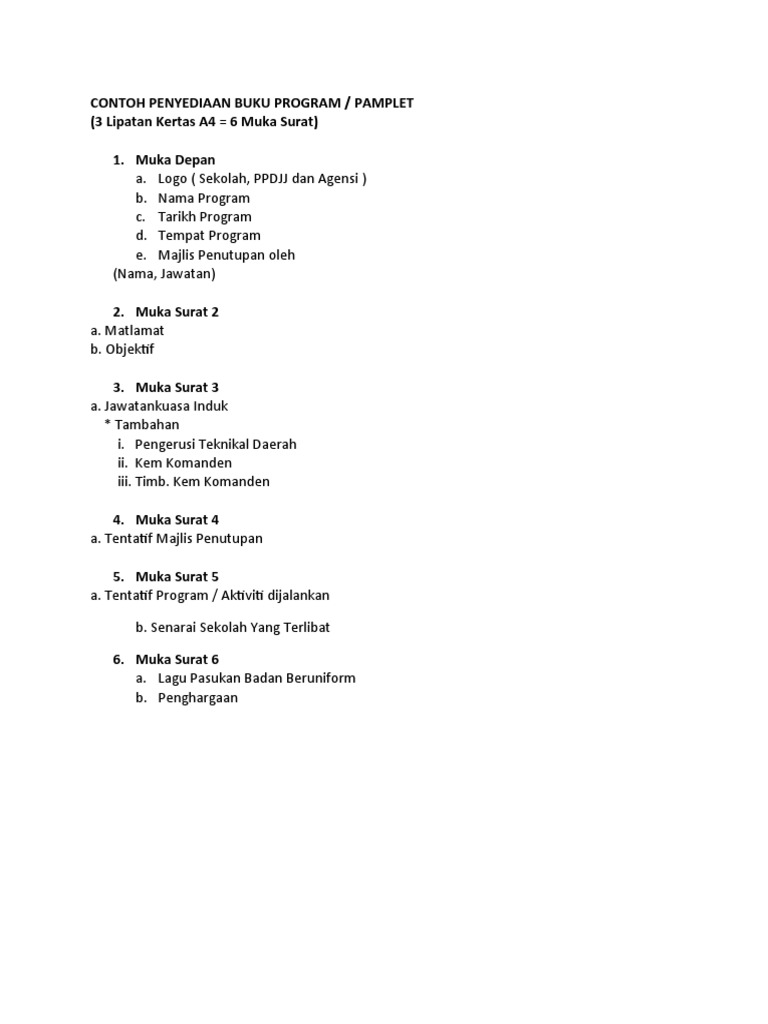 Contoh Format Buku Program Pdf