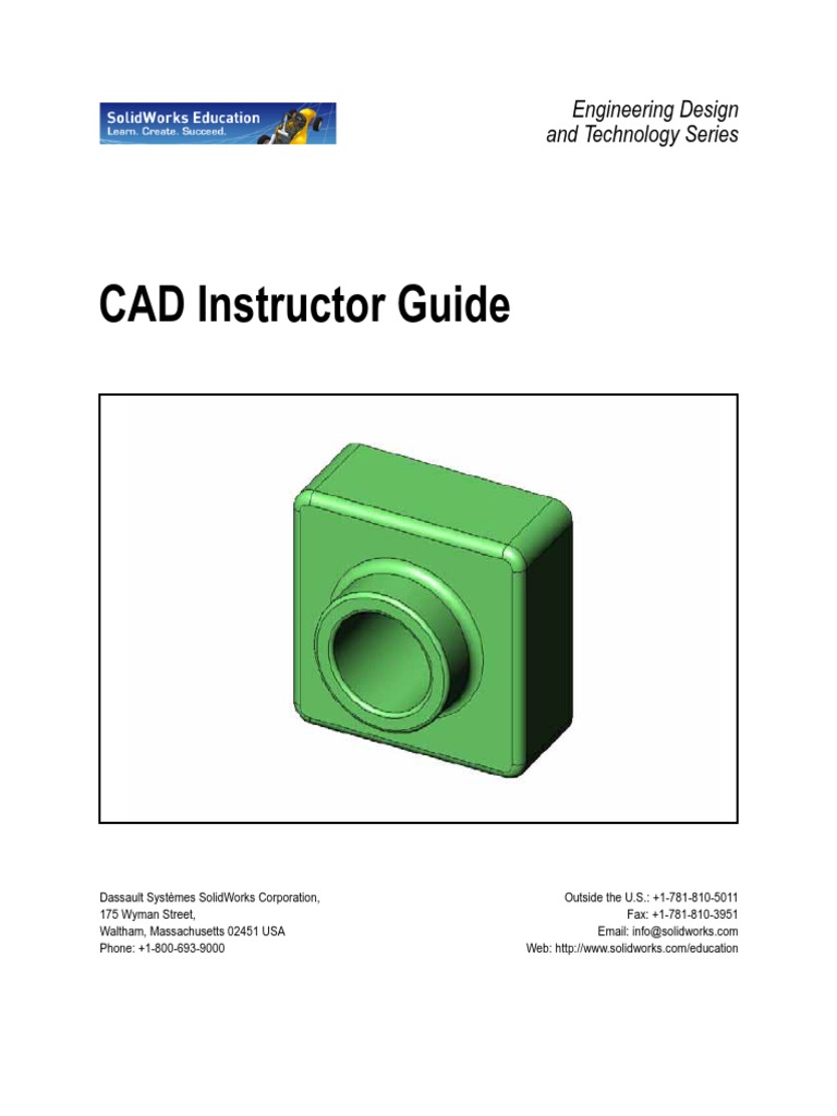 CAD Instructor Guide: Engineering Design and Technology Series | PDF ...