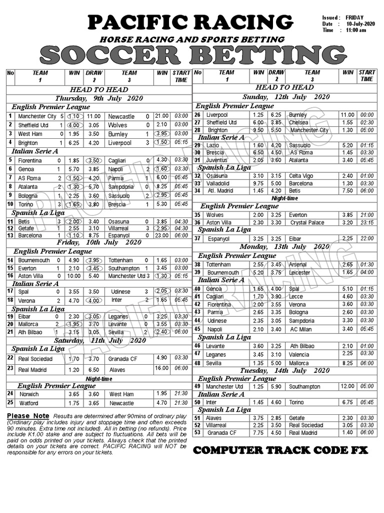 Soccer-Friday Pacific Racing | PDF | La Liga | National Association ...
