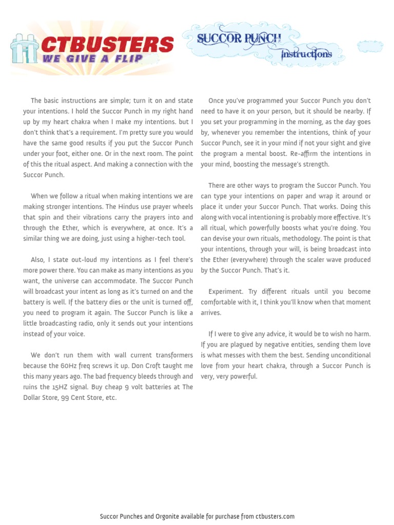 Succor Punch Instructions | PDF