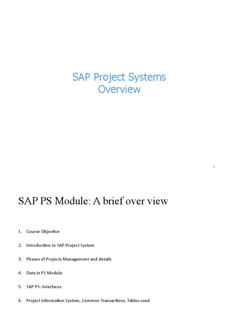 SAP Project Systems Overview | PDF | Project Management | Computing