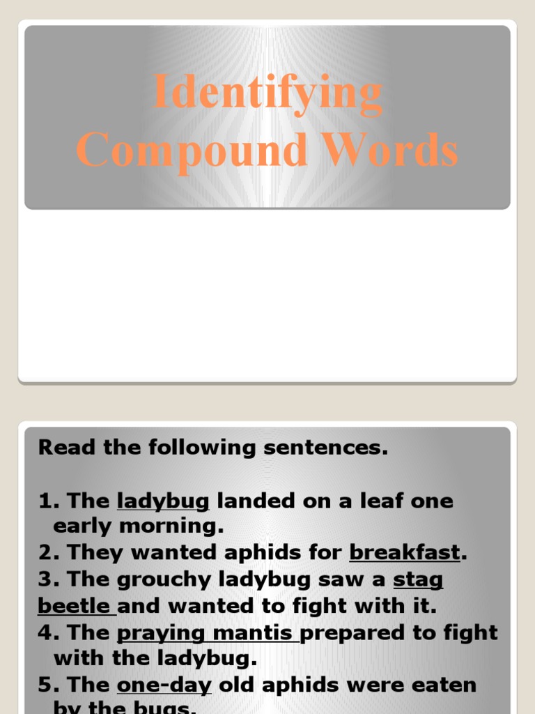Identifying Compound Words | PDF