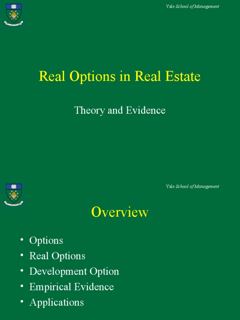 Real Options in Real Estate Analysis | PDF | Option (Finance) | Net ...