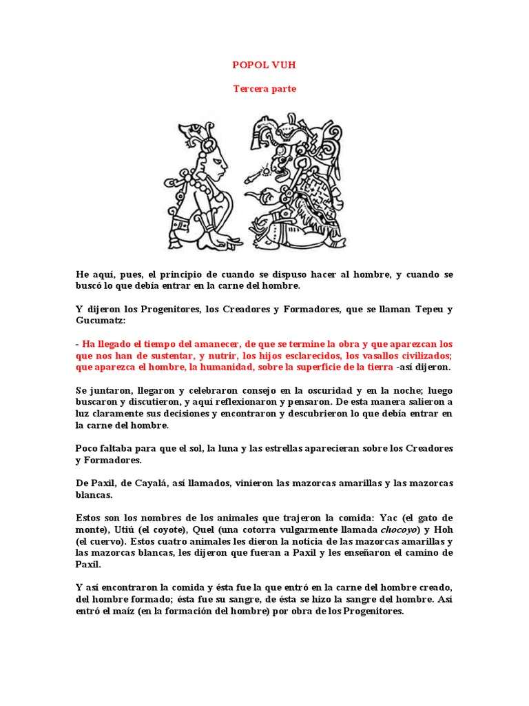 Creación del Hombre en el Popol Vuh | PDF | Maíz | Alimentos