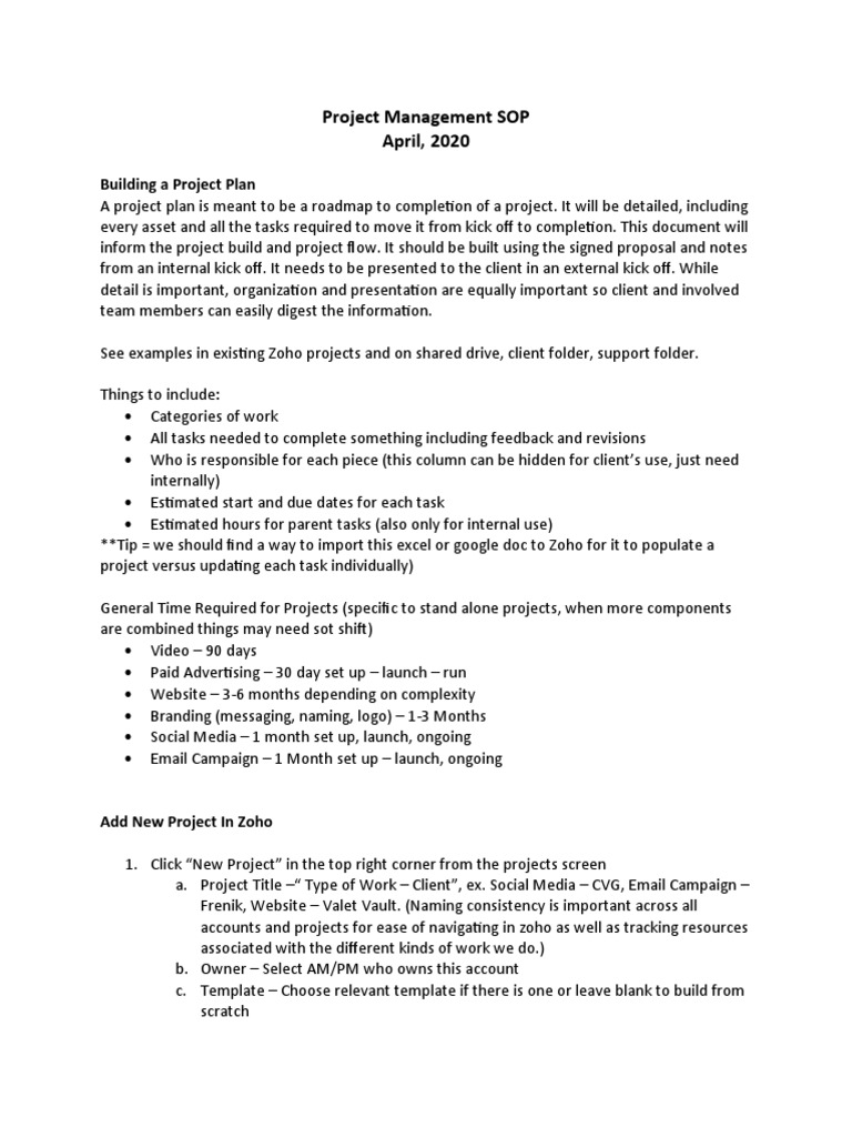 Project Management SOP 11 | PDF | Social Media | Popular Culture ...