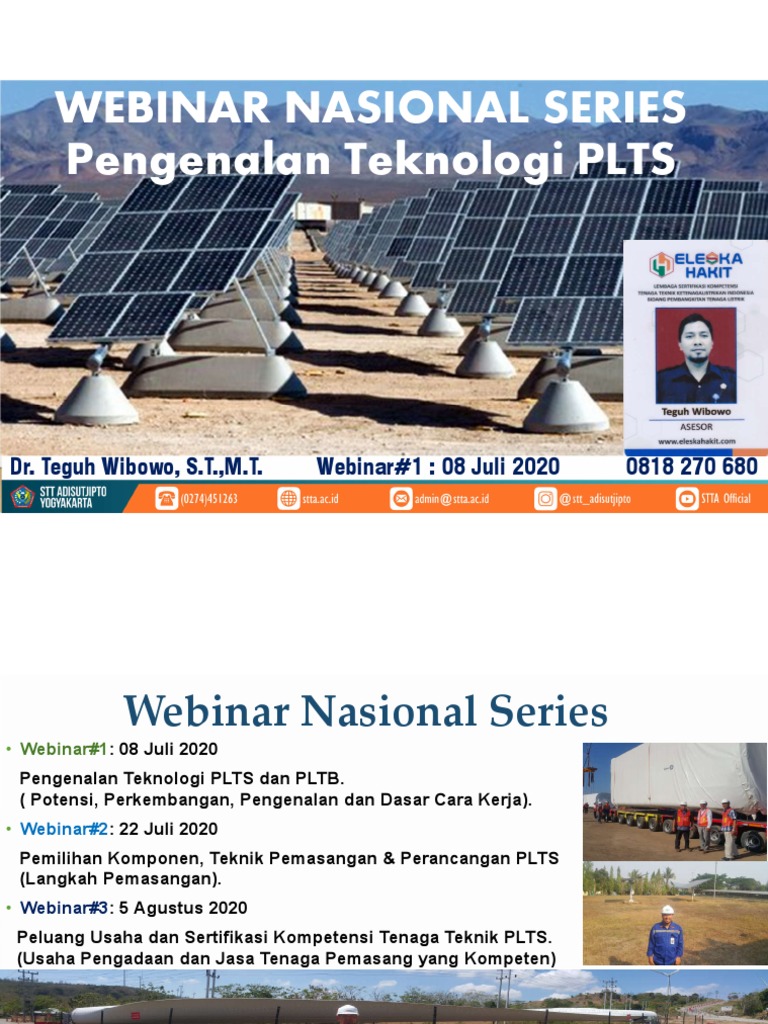 Webinar#1 Pengenalan Teknologi PLTS-Teguh Wibowo-STTADISUTJIPTO | PDF | Sains & Matematika ...