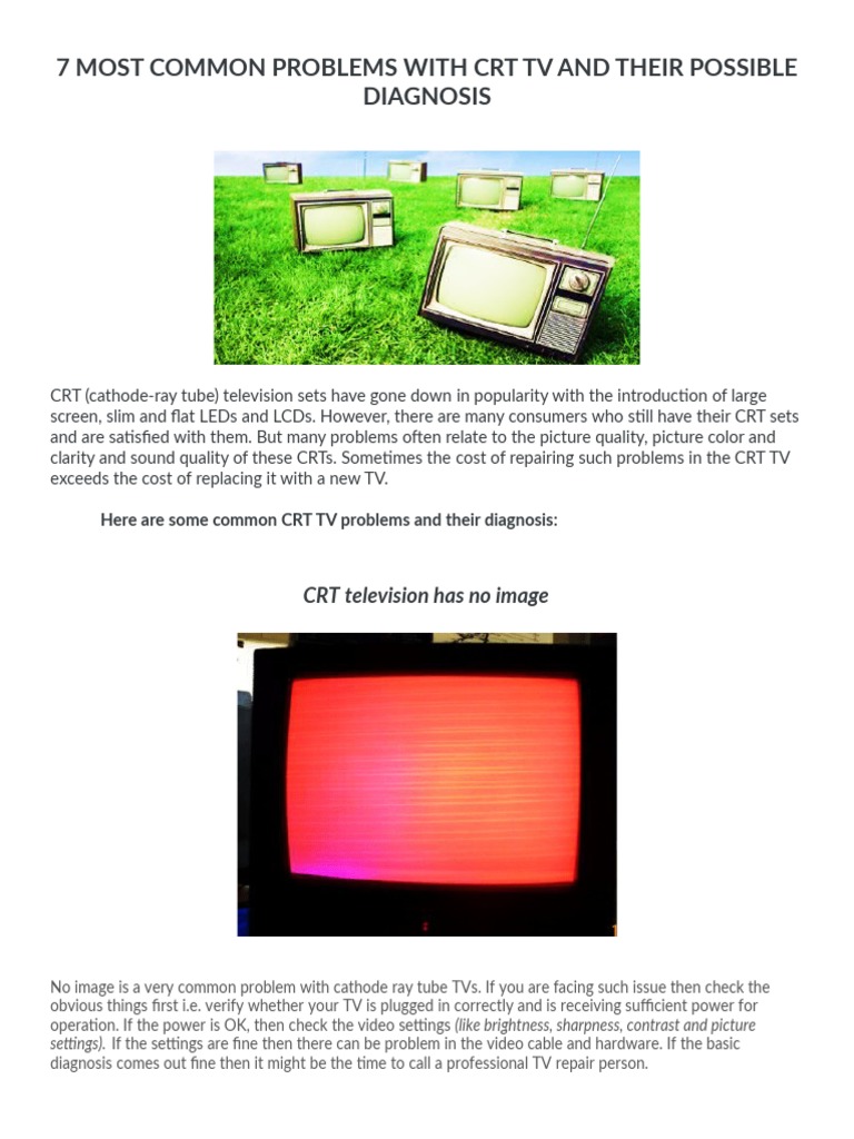 7 Most Common Problems With CRT TV and Their Possible Diagnosis | PDF ...