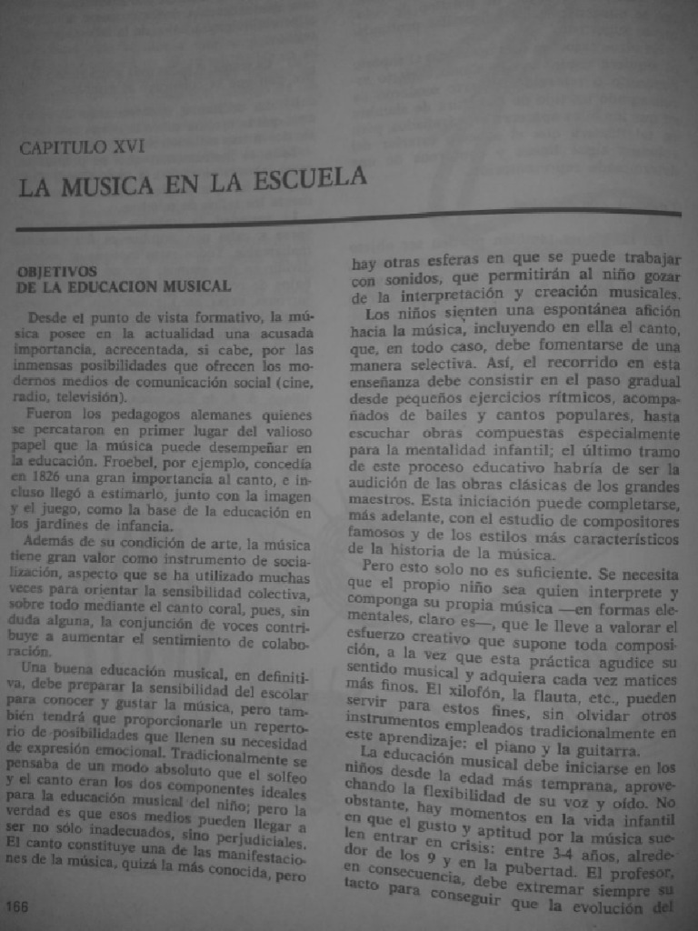 La música en la escuela. Enciclopedia técnica de la educación. | PDF