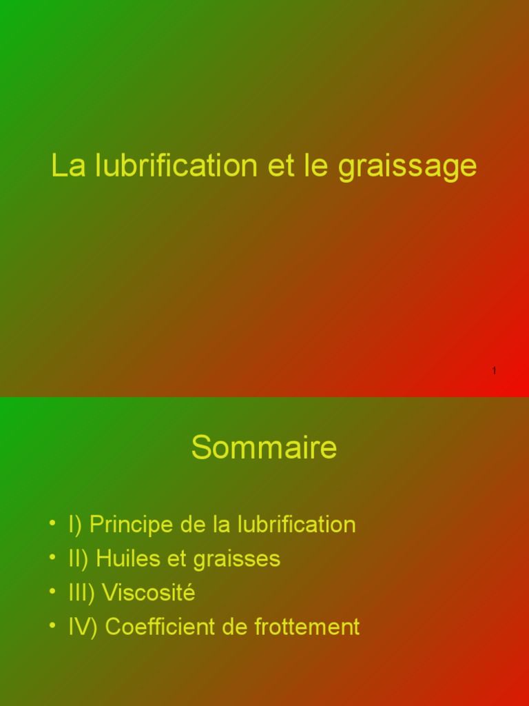 La Lubrification Et Le Graissage | PDF | Science des matériaux | Pétrole