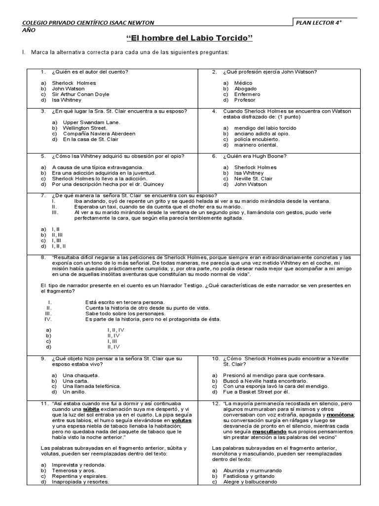 El Hombre Del Labio Torcido | PDF | Dr. Watson | Sherlock Holmes