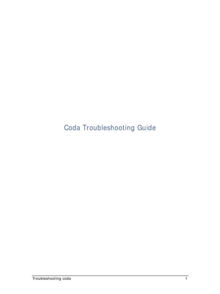 Coda Troubleshooting Guide | PDF | Windows Registry | Linux