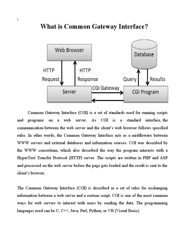 Common Gateway Interface | PDF | Web Server | Internet & Web