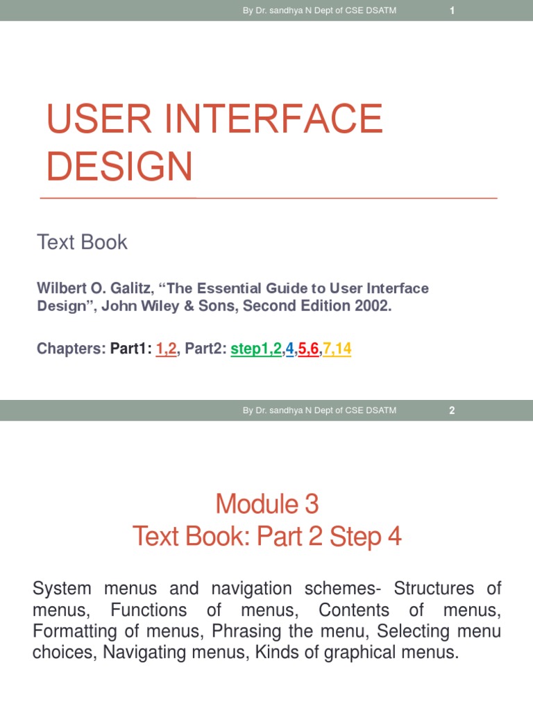 Introduction to Developing System Menus and Navigation Schemes | PDF ...
