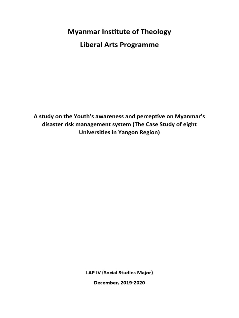 Myanmar Institute of Theology Liberal Arts Programme | PDF | Climate ...