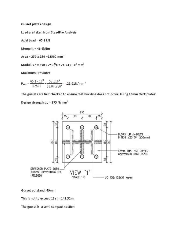 Gusset Plates Design | PDF | Buckling | Materials Science