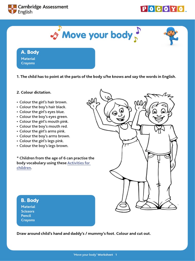 Body Movement Activities for Kids | PDF
