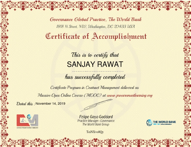 CPCM Certificate Overview | PDF