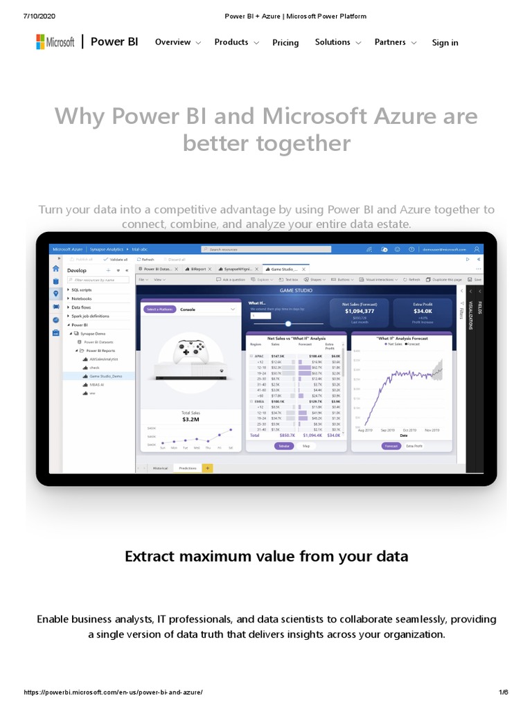 Power BI + Azure - Microsoft Power Platform | PDF | Microsoft Azure ...