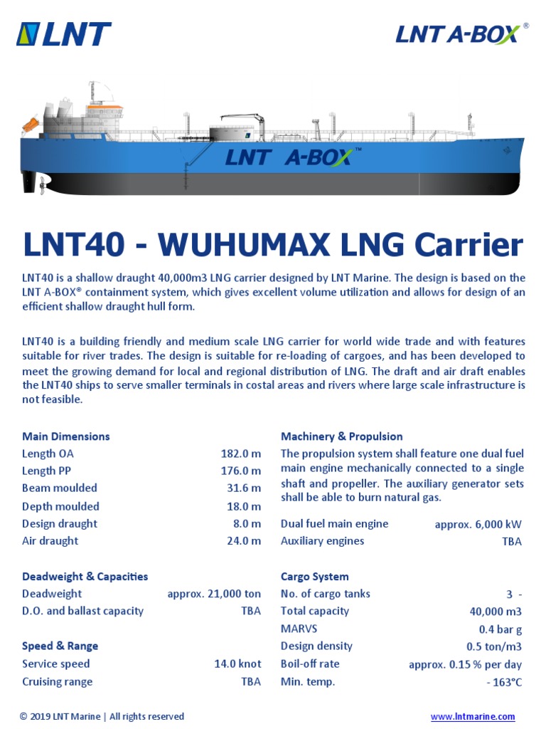 WUHUMAX LNG Carrier: Main Dimensions Machinery & Propulsion | Download ...