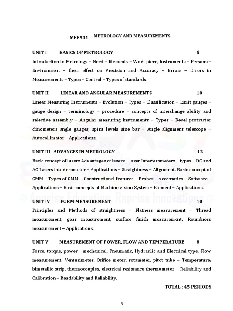 ME 8501 - Metrology and Measuremnt 2 Marks N 16 Marks | PDF | Accuracy ... ME 8501 - Metrology and Measuremnt 2 Marks N 16 Marks | PDF | Accuracy ...
