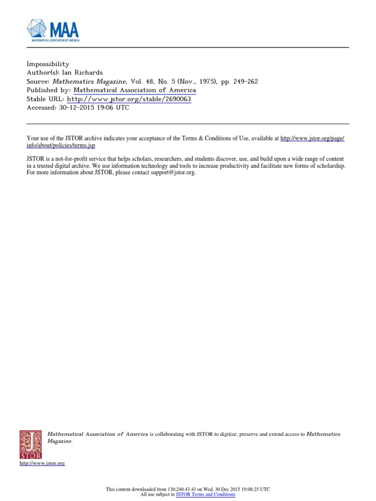 Math & Impossibility Explained | PDF | Abstract Algebra | Algebra