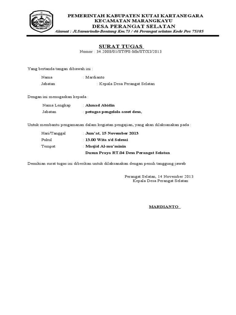 Surat Tugas | PDF