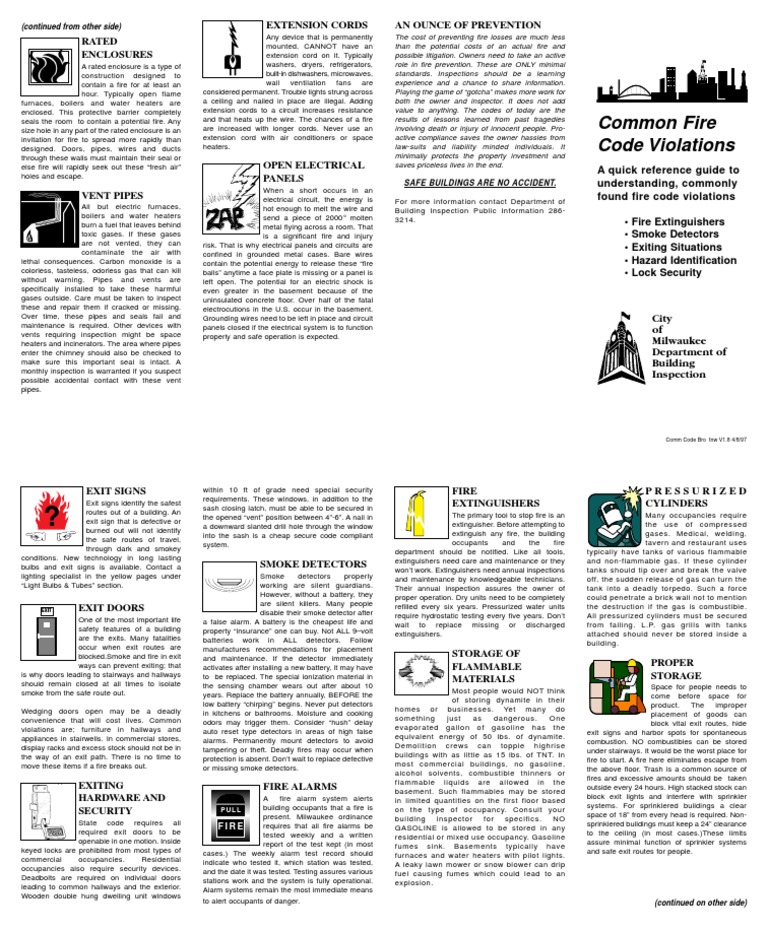 Common Fire Code Violations: Rated Enclosures Extension Cords An Ounce ...