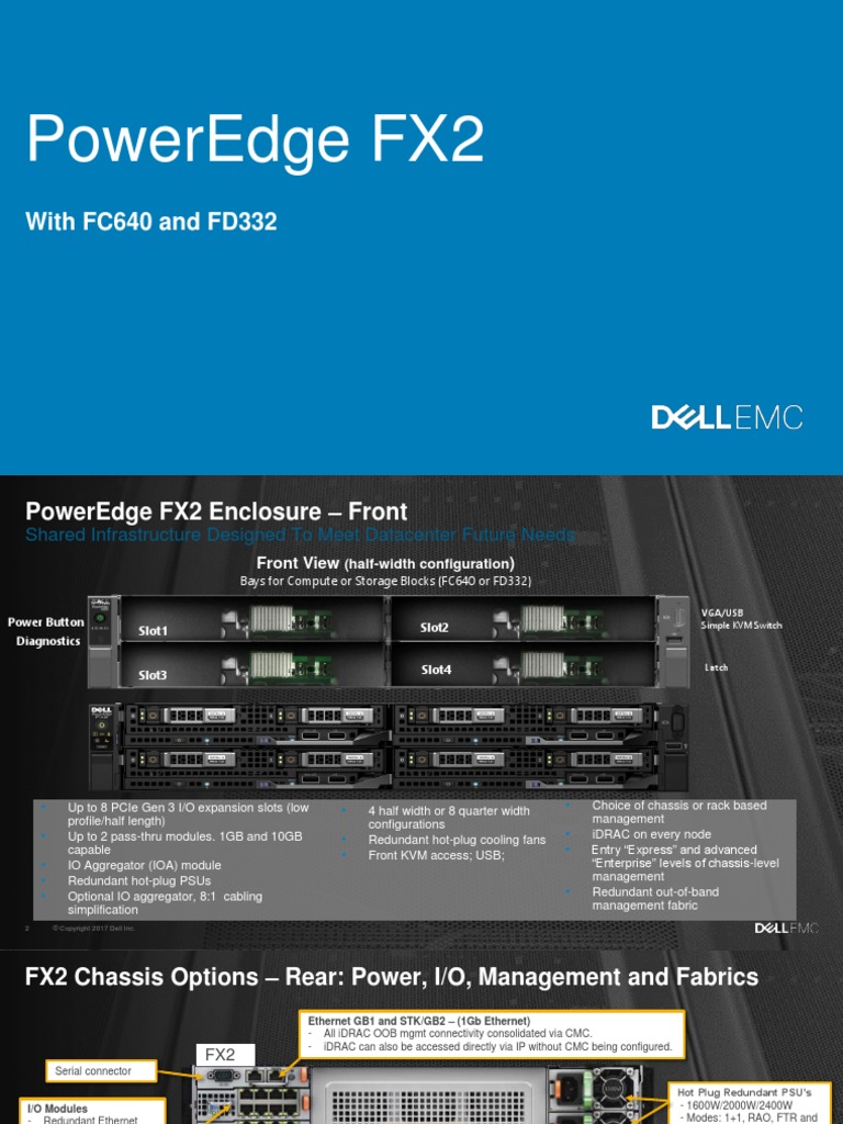 Poweredge Fx2: With Fc640 and Fd332 | PDF | Electrical Grid | Central ...