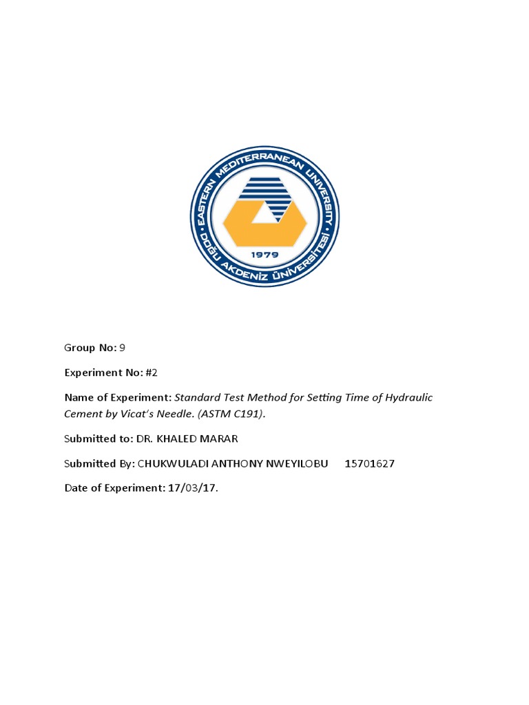 Astm C191 | PDF | Cement | Nature