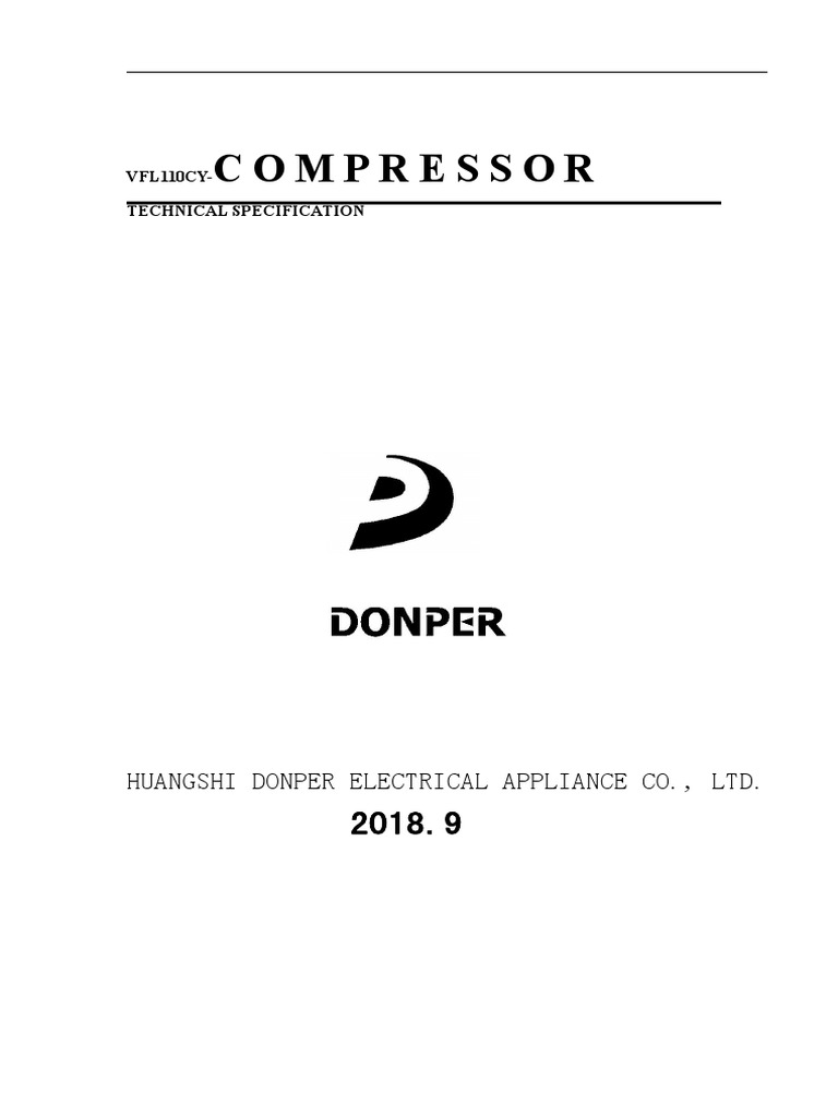 Compressor: Huangshi Donper Electrical Appliance Co., LTD | PDF | Power Inverter | Electric Motor