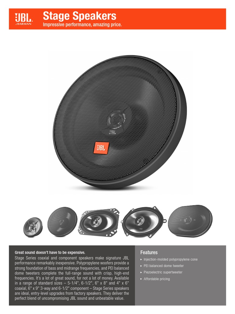 JBL Stage Speakers Spec Sheet | PDF | Loudspeaker | Sound Production ...
